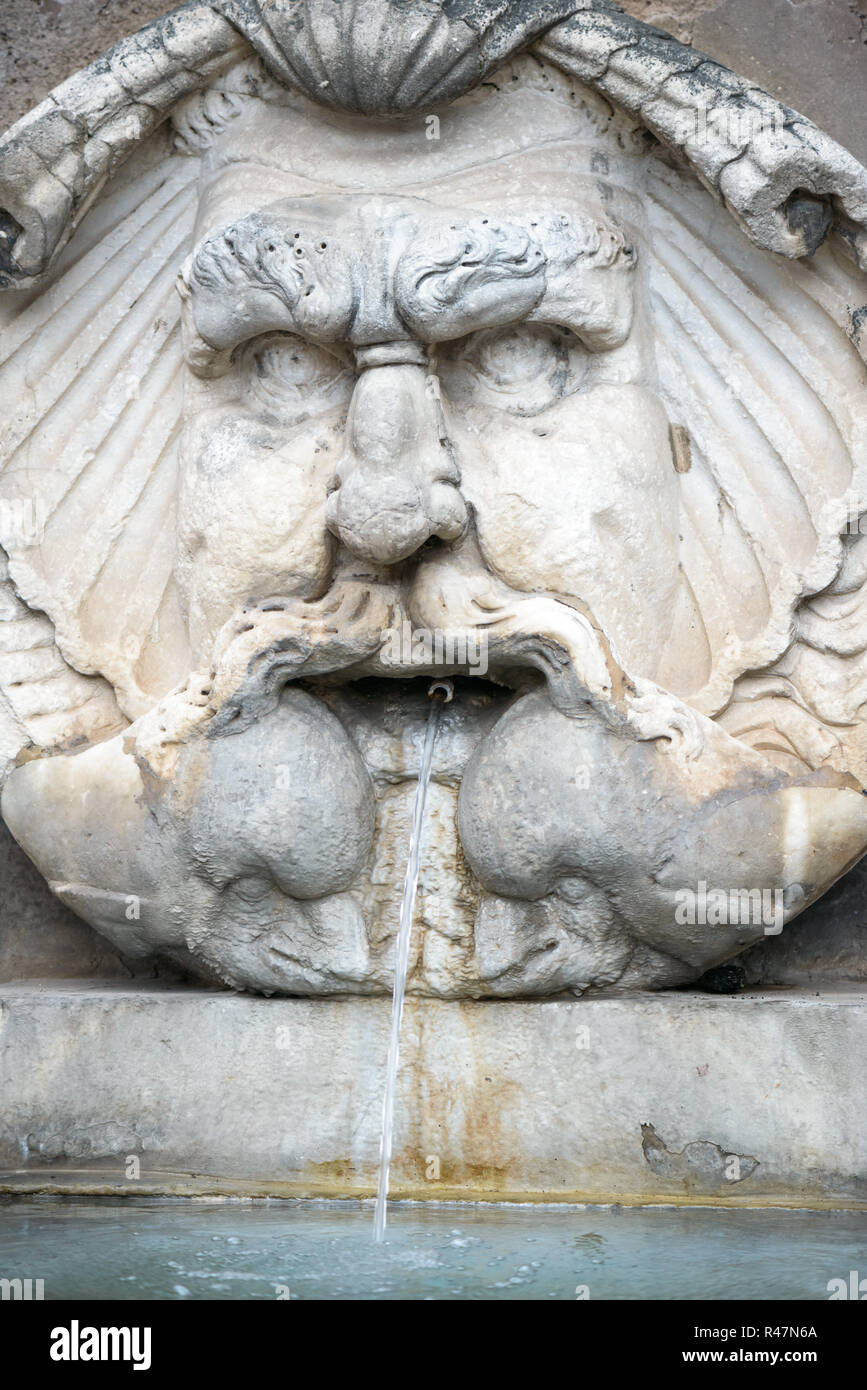 Marble Face Fountain Stock Photo - Alamy