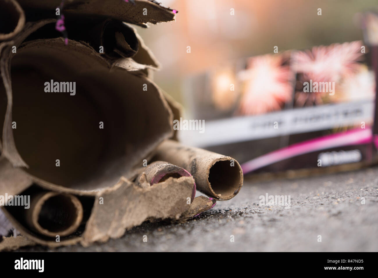 Used firework packaging hi-res stock photography and images - Alamy