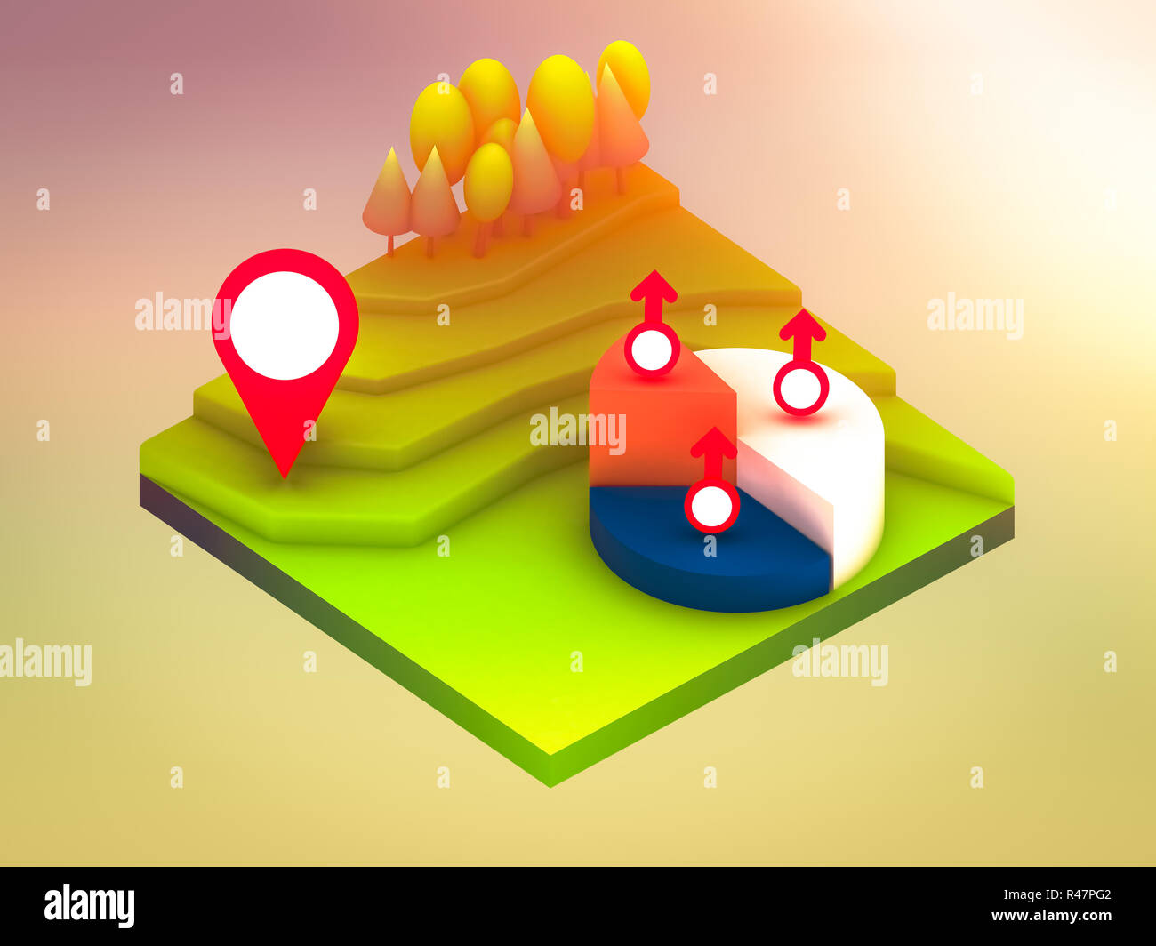 landscape concept isometric infographic,showing data analytics Stock ...