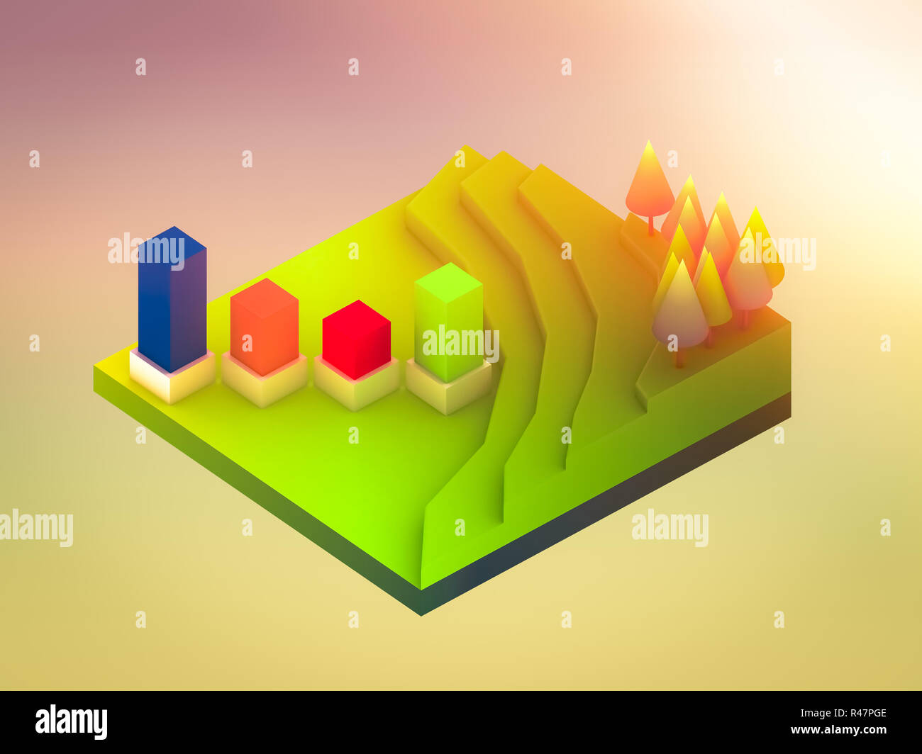 landscape concept isometric infographic,showing data analytics Stock ...