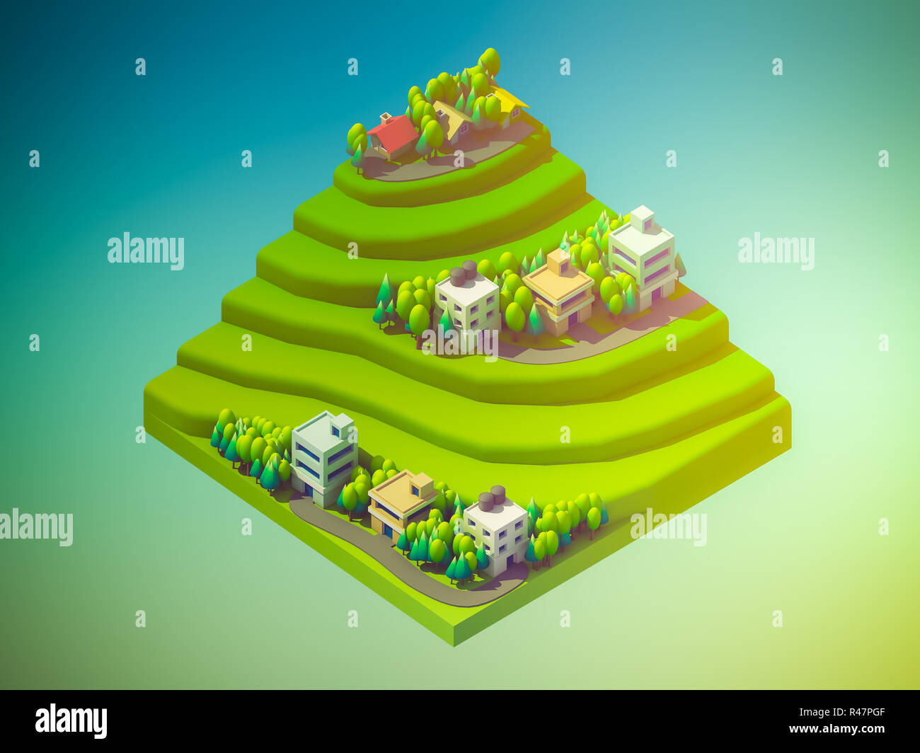 green earth concept in isometric view Stock Photo - Alamy