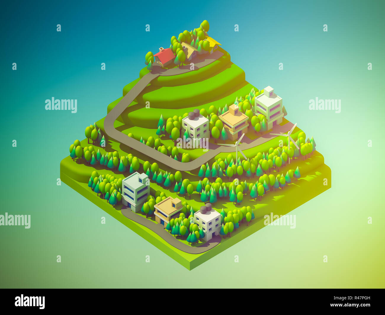 green earth concept in isometric view Stock Photo - Alamy