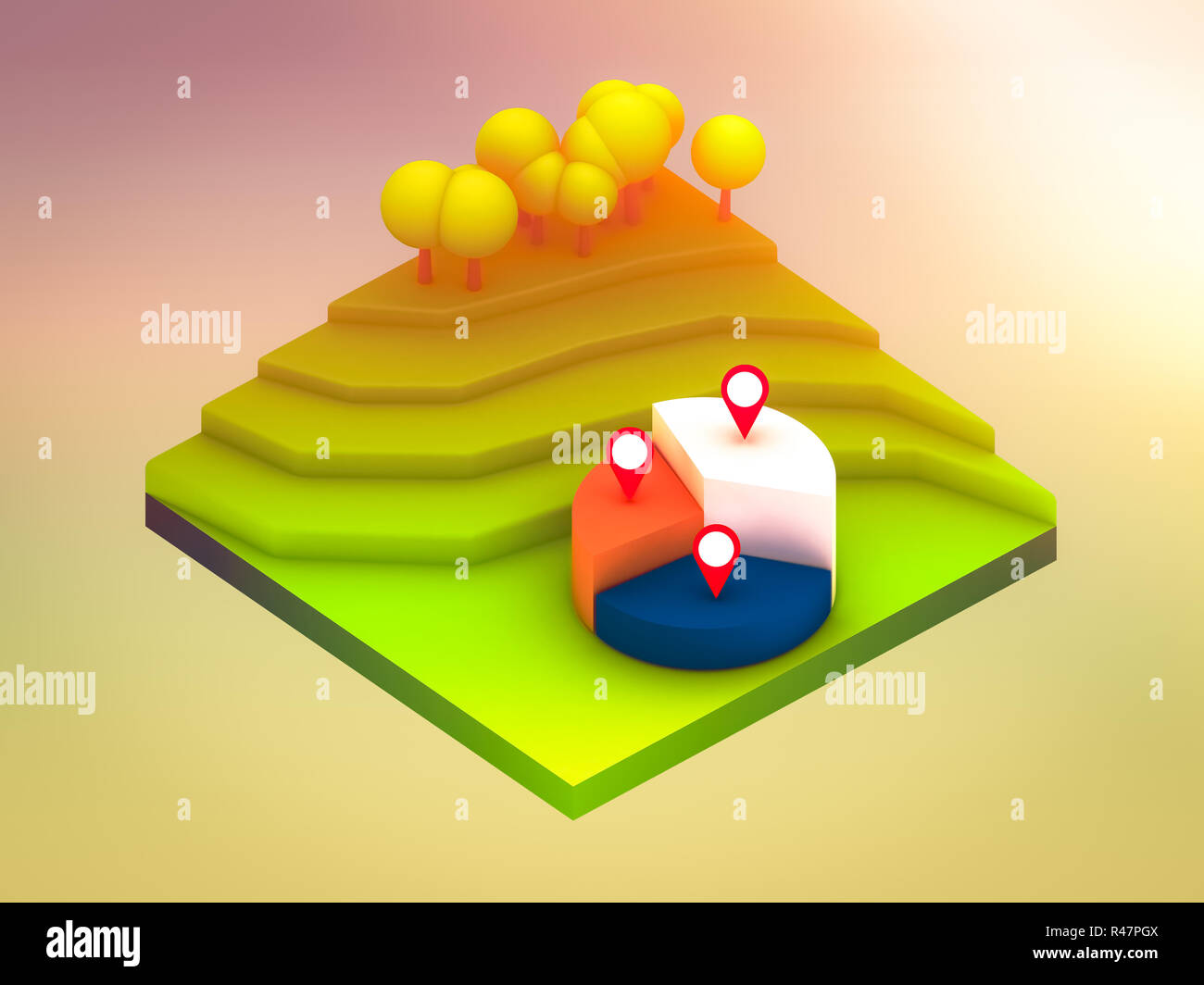 landscape concept isometric infographic,showing data analytics Stock ...