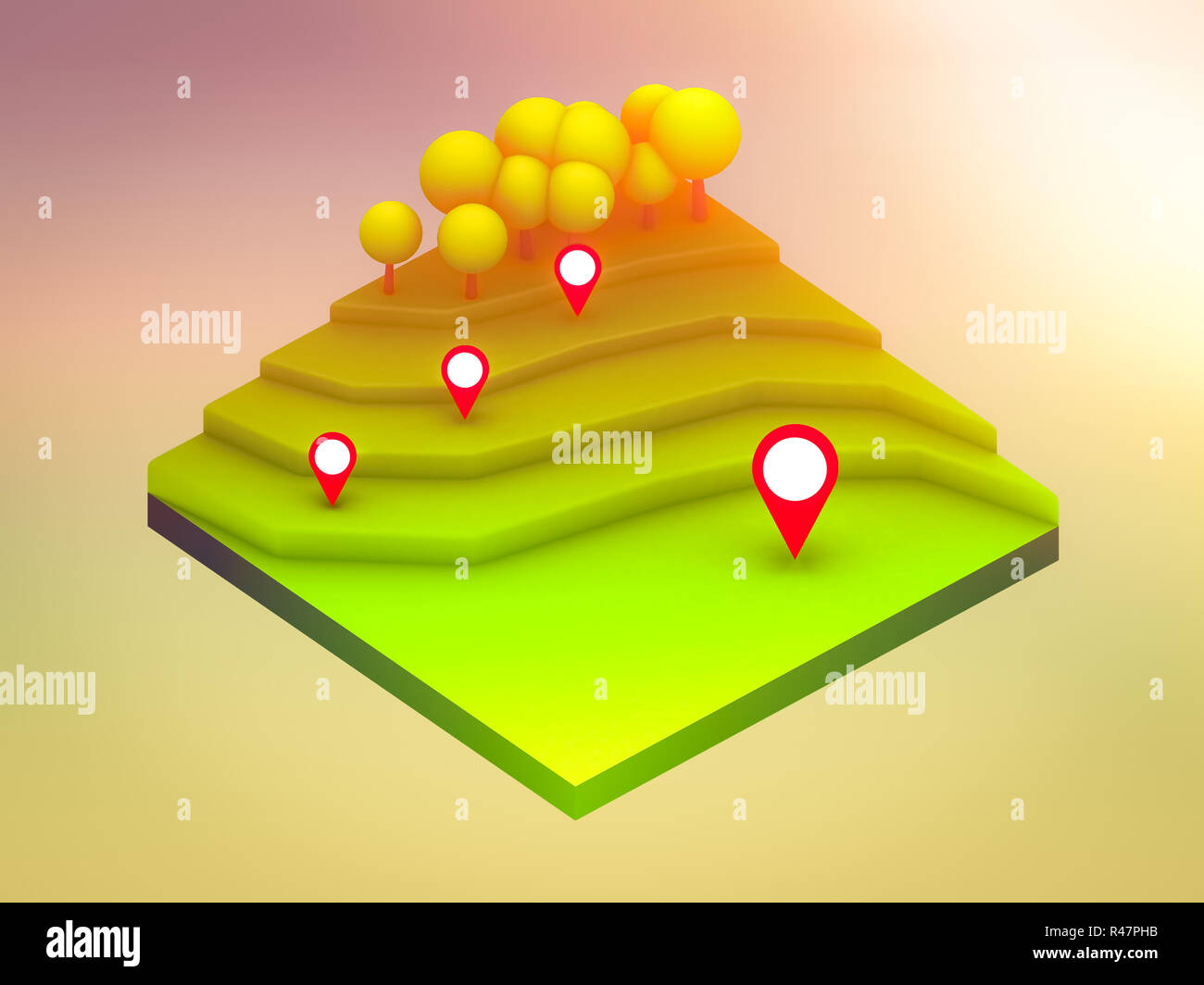 landscape concept isometric infographic,showing data analytics Stock ...