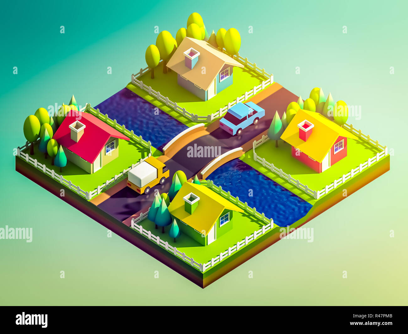green earth concept in isometric view Stock Photo - Alamy