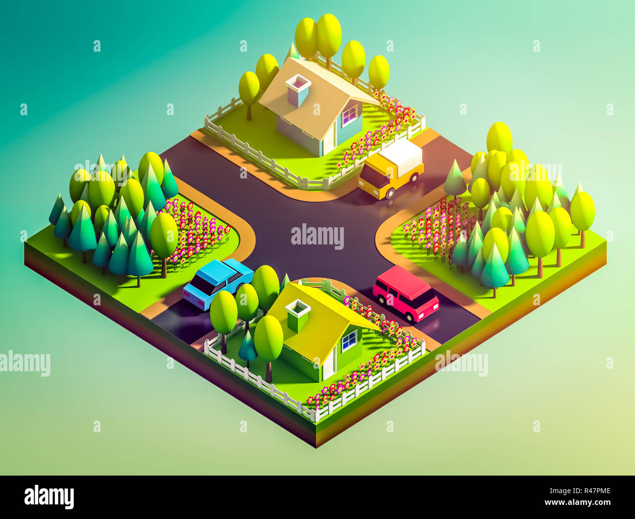 green earth concept in isometric view Stock Photo - Alamy