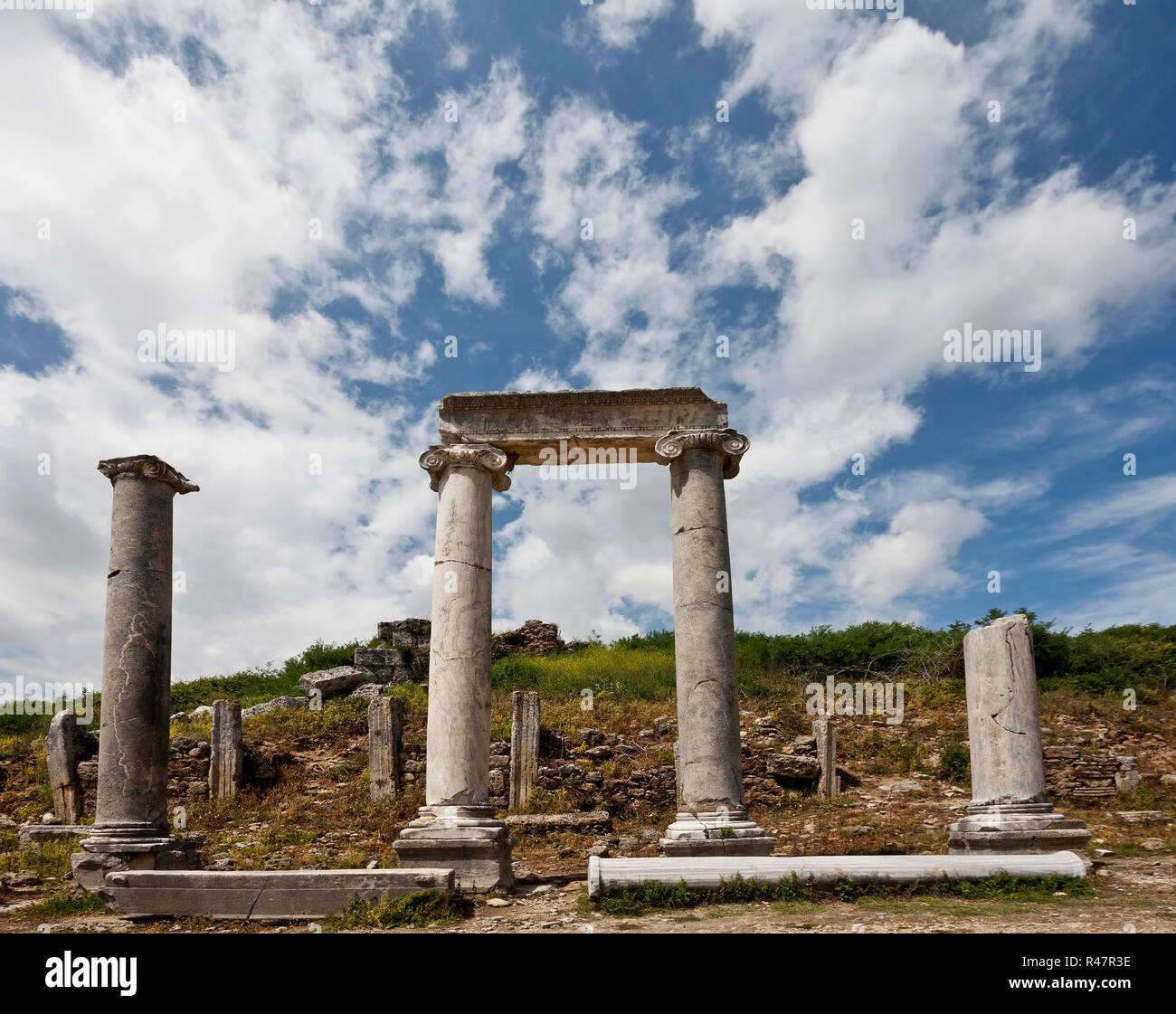 Ancient Columns Lining Main Road at Perga in Turkey Stock Photo - Alamy