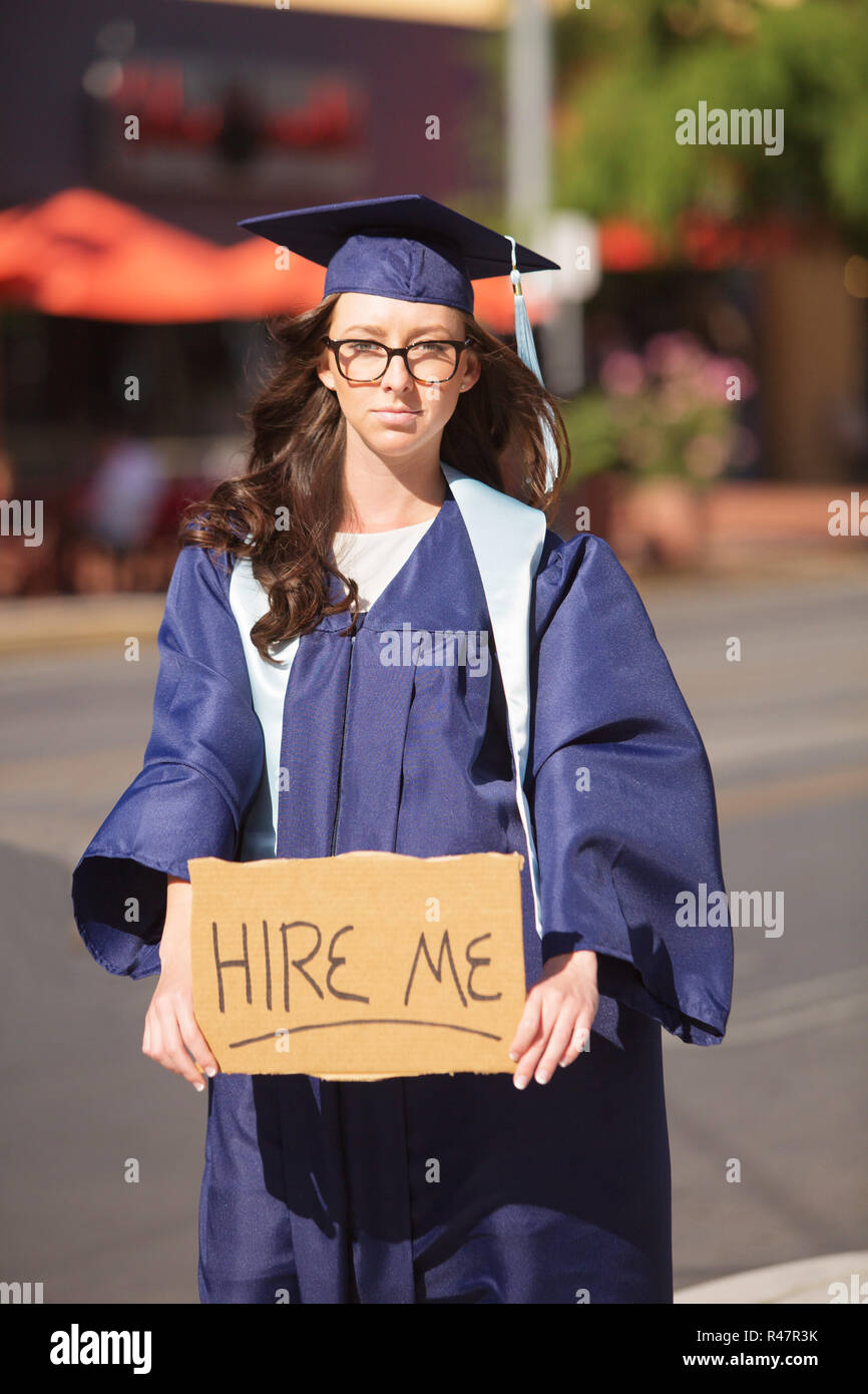 Graduation cap hire me hi-res stock photography and images - Alamy