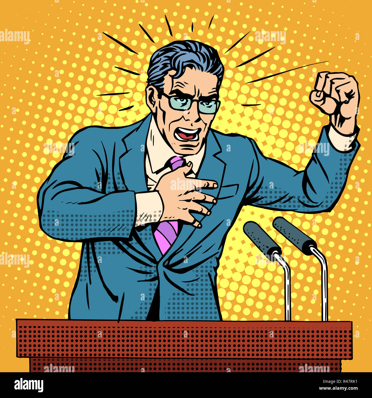 Election campaign policy candidate at the podium speech Stock Photo - Alamy