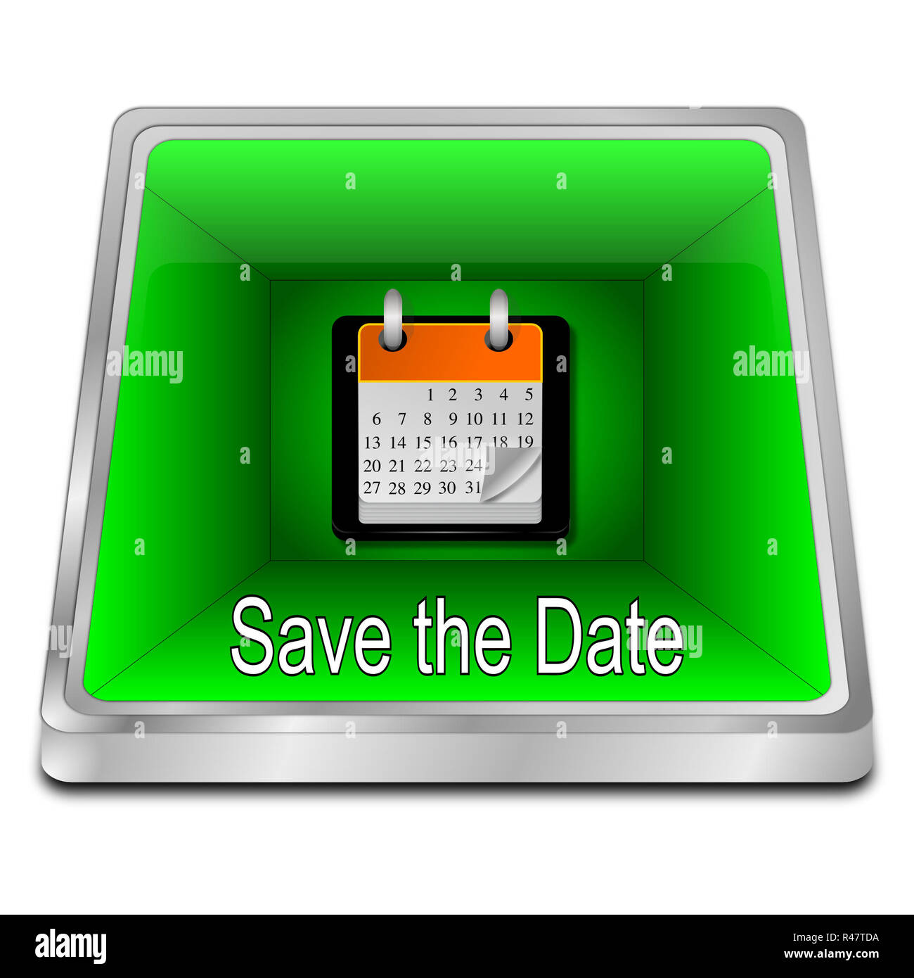 Save the Date Button Stock Photo - Alamy