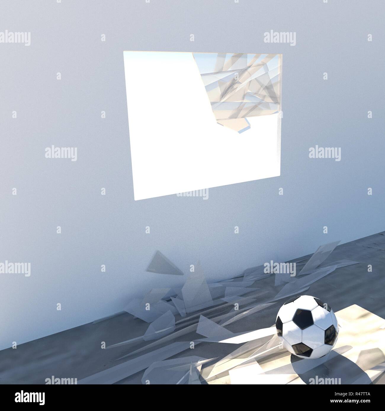 Broken Window Glass Ball Stock Photos & Broken Window Glass Ball Stock ...