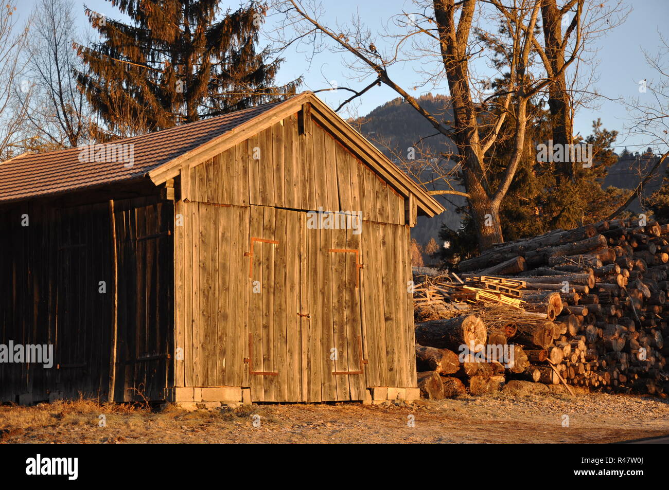 barn at sunrise Stock Photo - Alamy