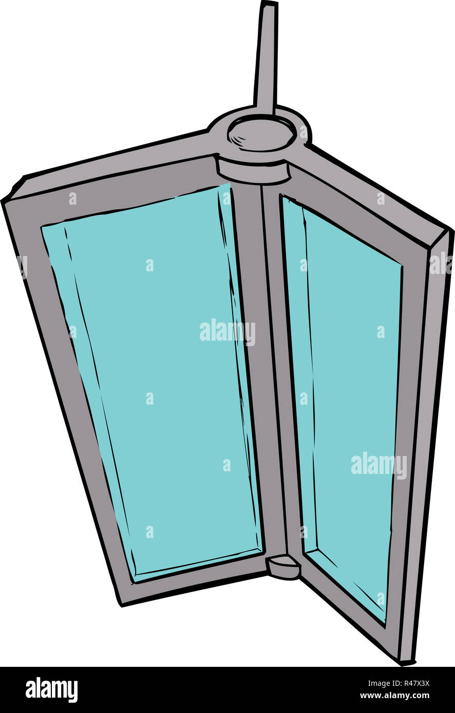 Cartoon of Revolving Door Part Stock Photo - Alamy