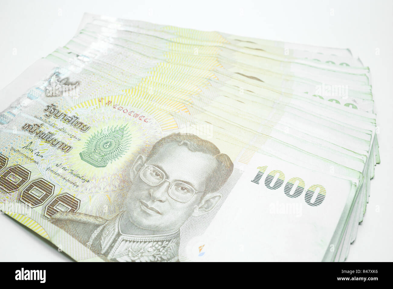 Thai money banknote on white background Stock Photo - Alamy