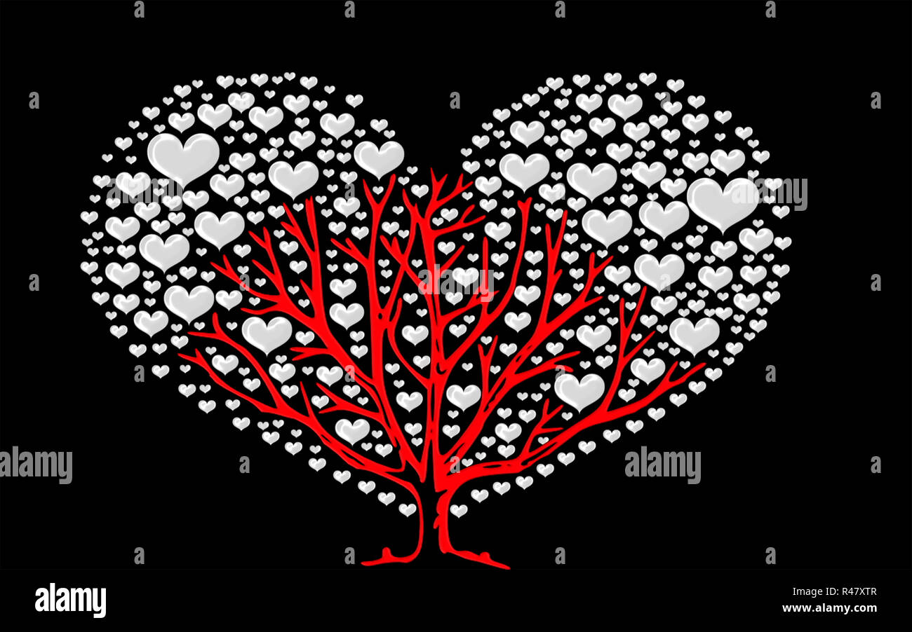 Heart tree icons black hi-res stock photography and images - Alamy
