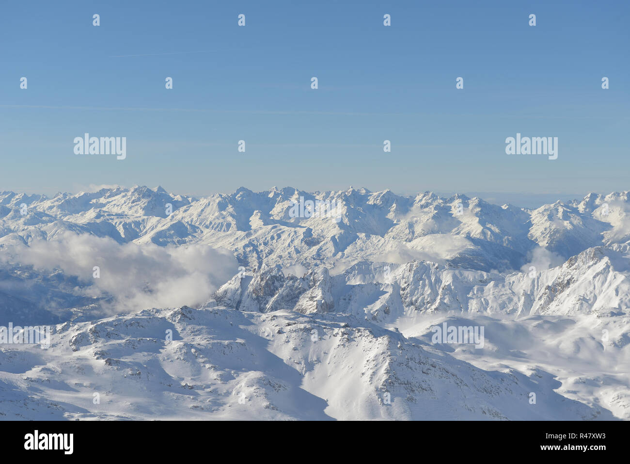 winter mountains beautiful alpine panoramic view of fresh snow capped ...