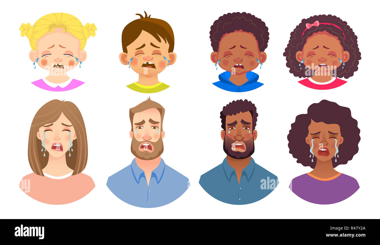 Emotions of human face set. Facial expression. Avatar illustration ...
