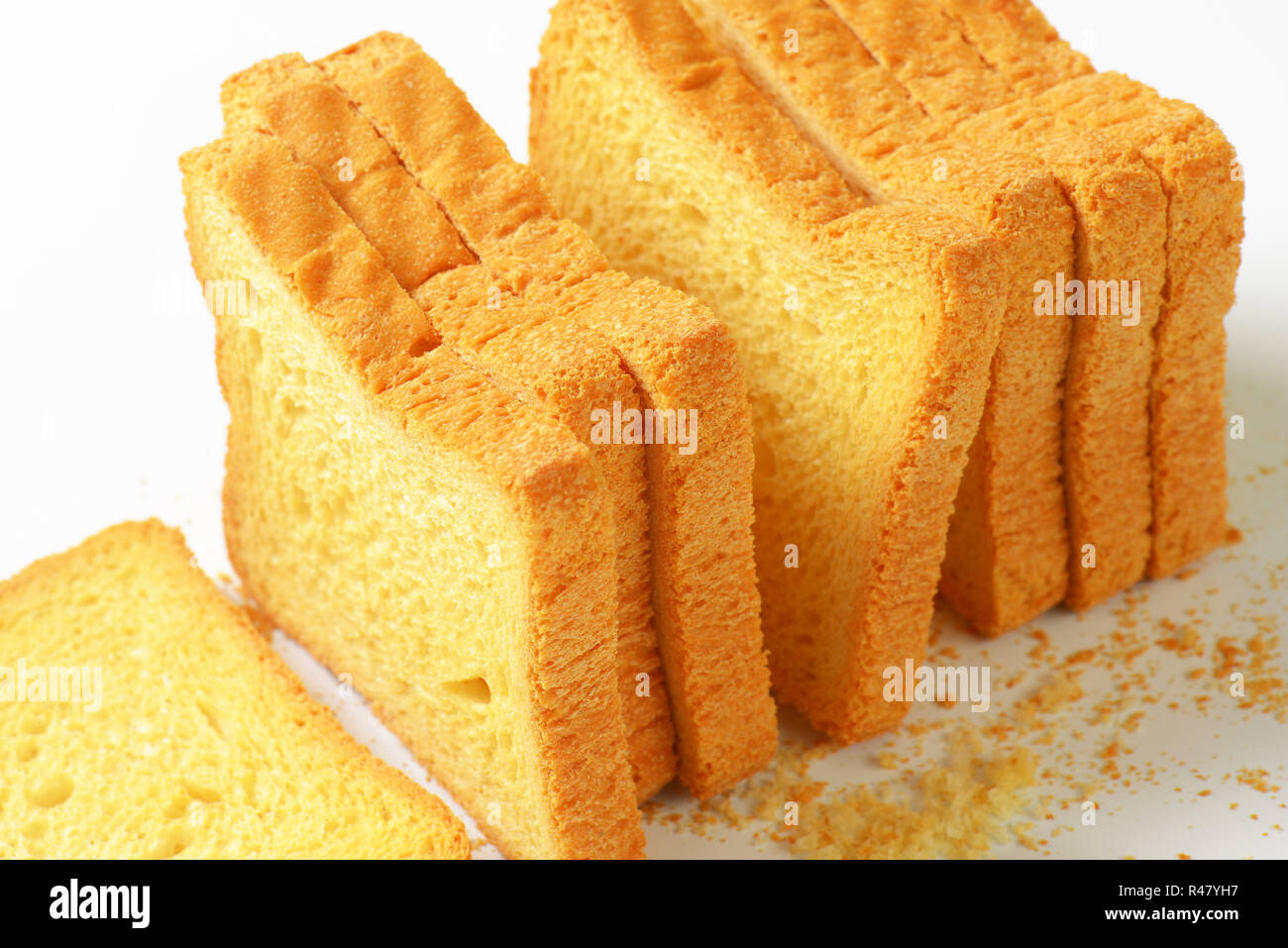 Crunchy rusk slices Stock Photo - Alamy