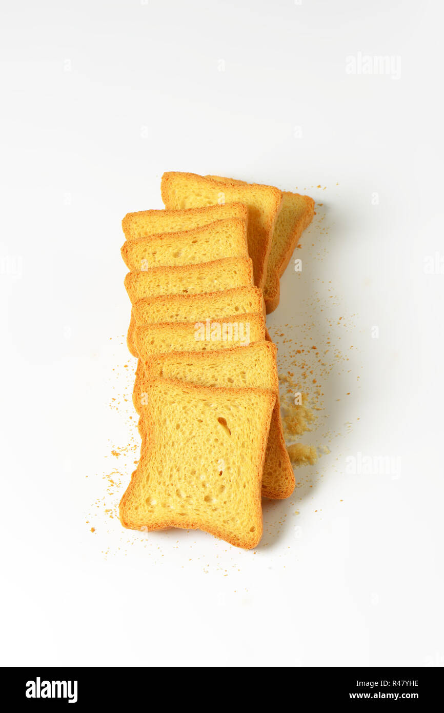 Crunchy rusk slices Stock Photo - Alamy