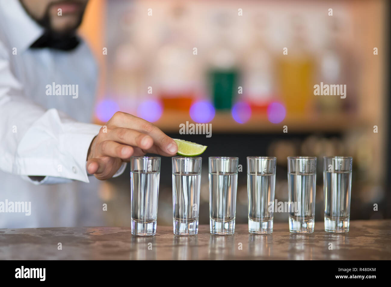 Barman at work, preparing cocktails Stock Photo - Alamy