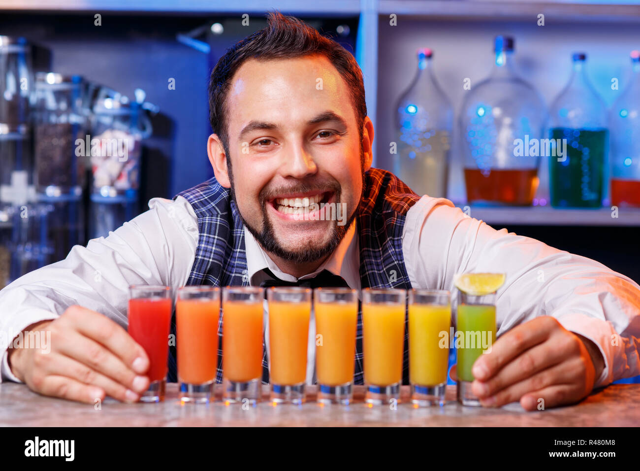 Barman at work, preparing cocktails Stock Photo - Alamy