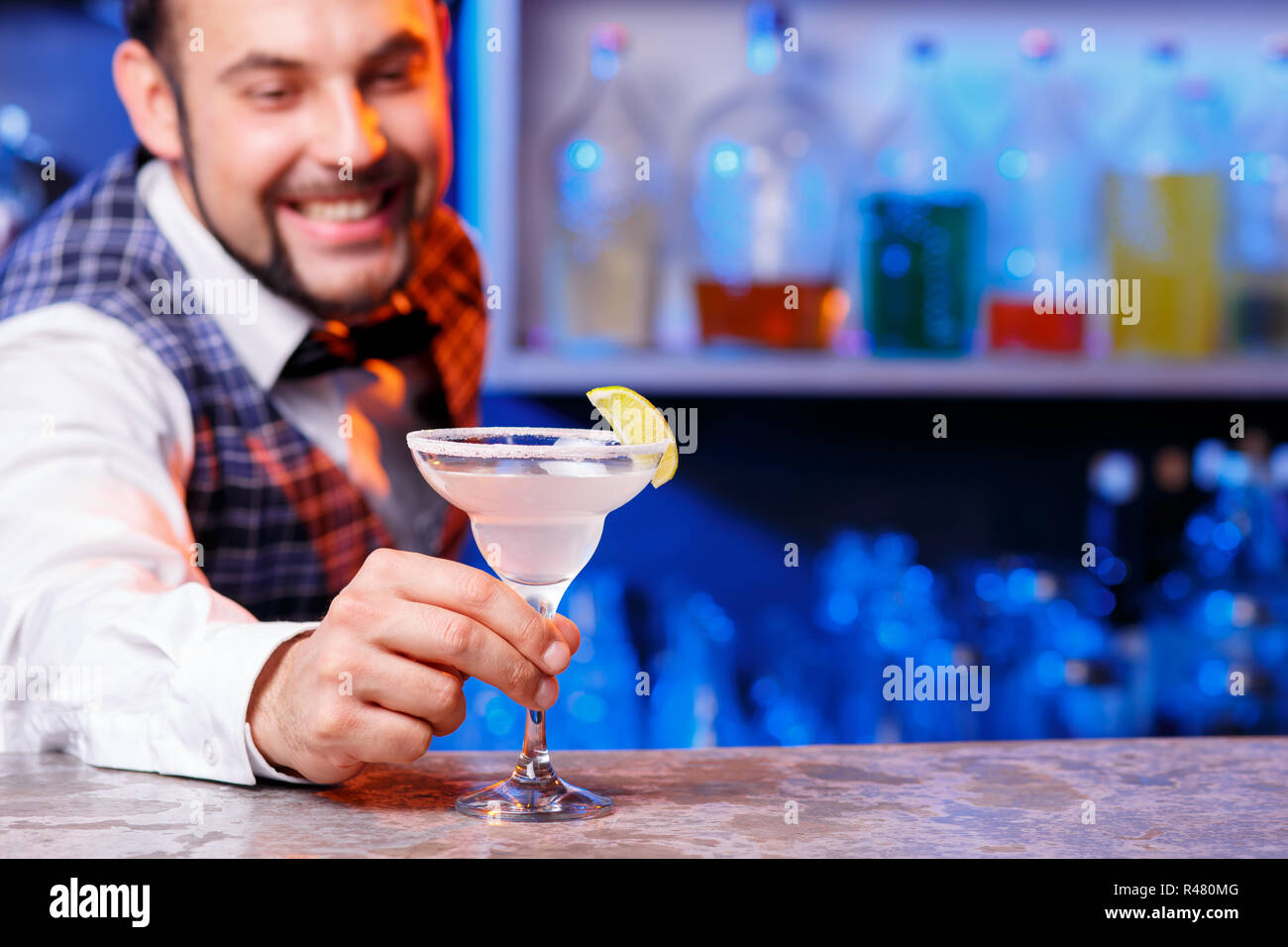 Barman at work, preparing cocktails Stock Photo - Alamy