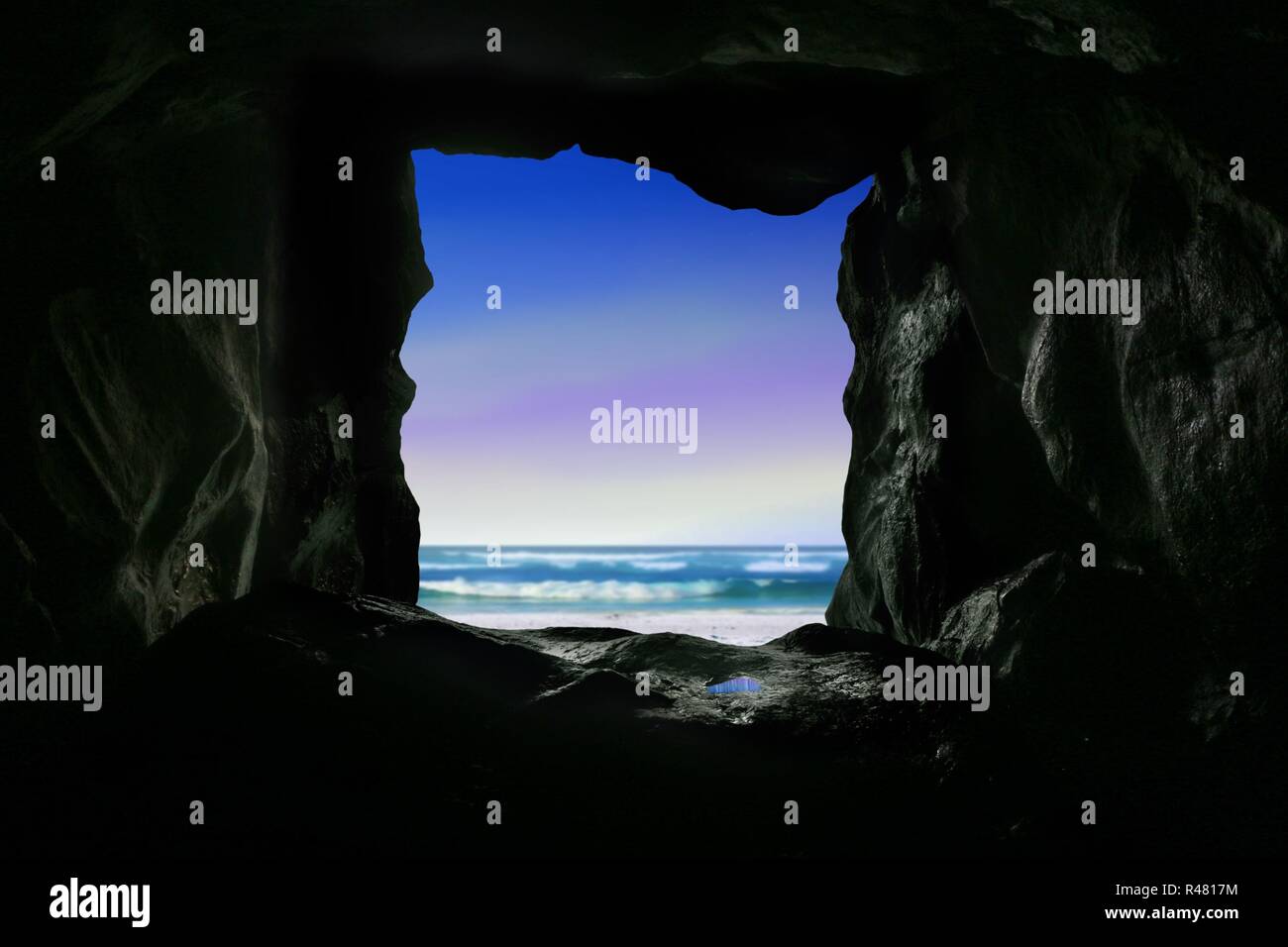 Ocean view from cave hole Stock Photo - Alamy