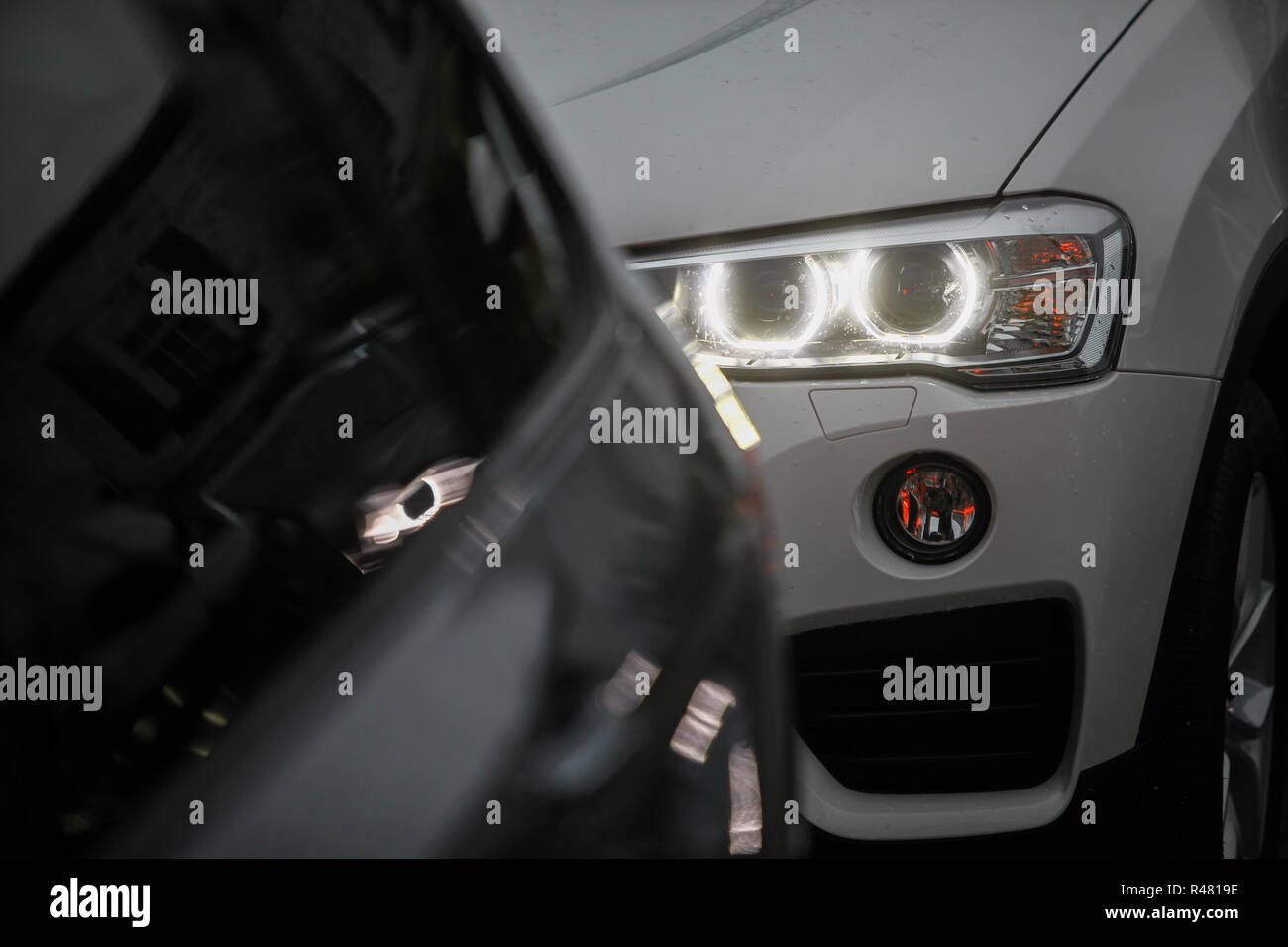 Car headlight detail Stock Photo - Alamy