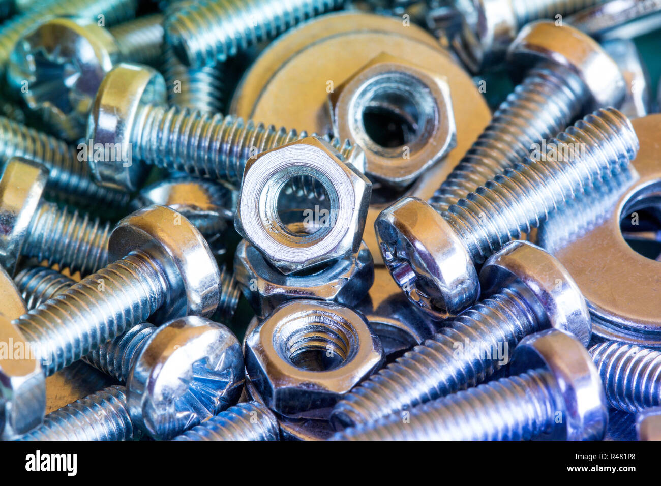 Bolts and nuts close-up Stock Photo - Alamy