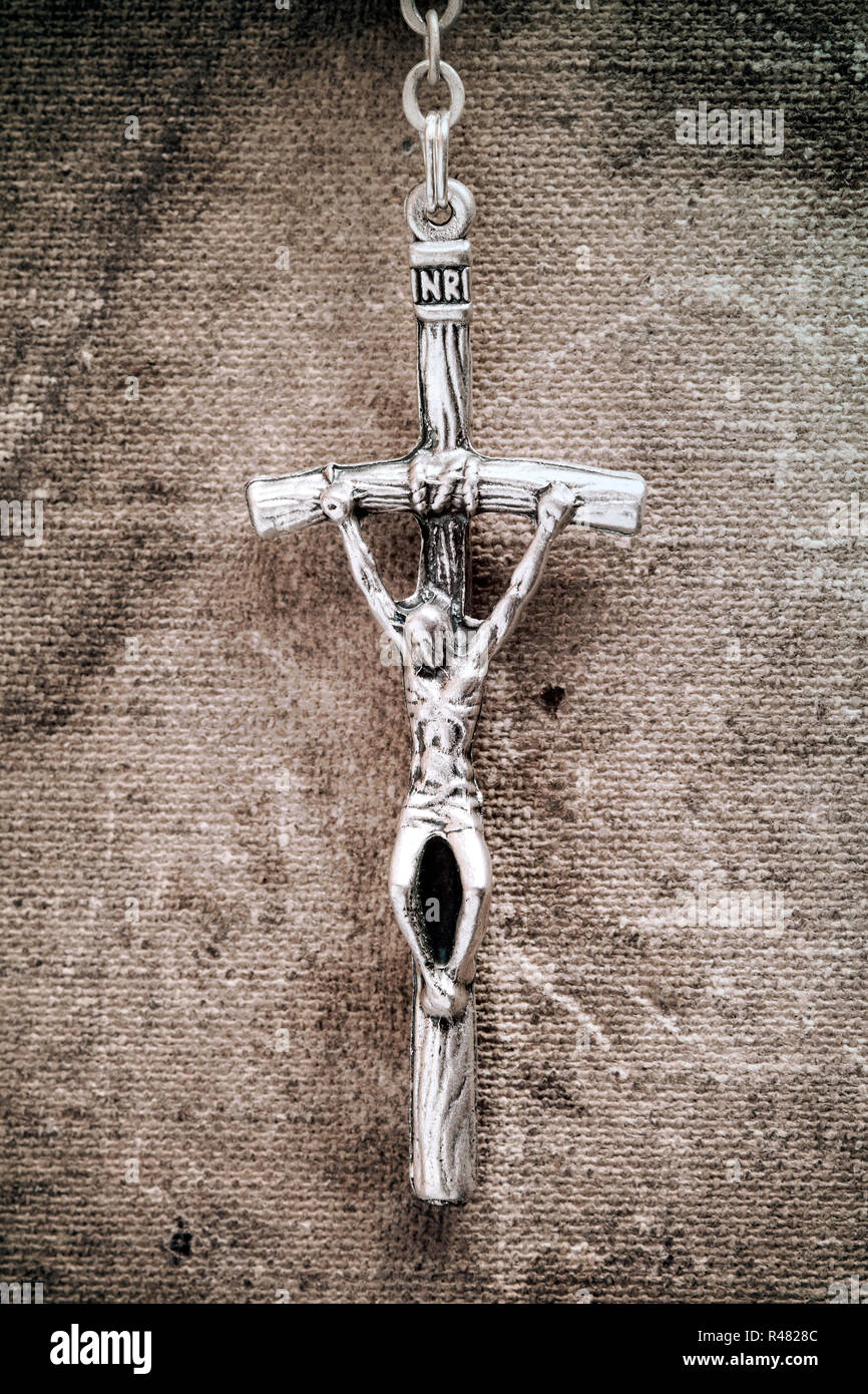 Silver Cross Crucifix Stock Photo - Alamy