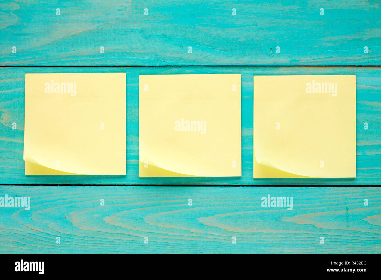 Three blank sticky notes Stock Photo - Alamy