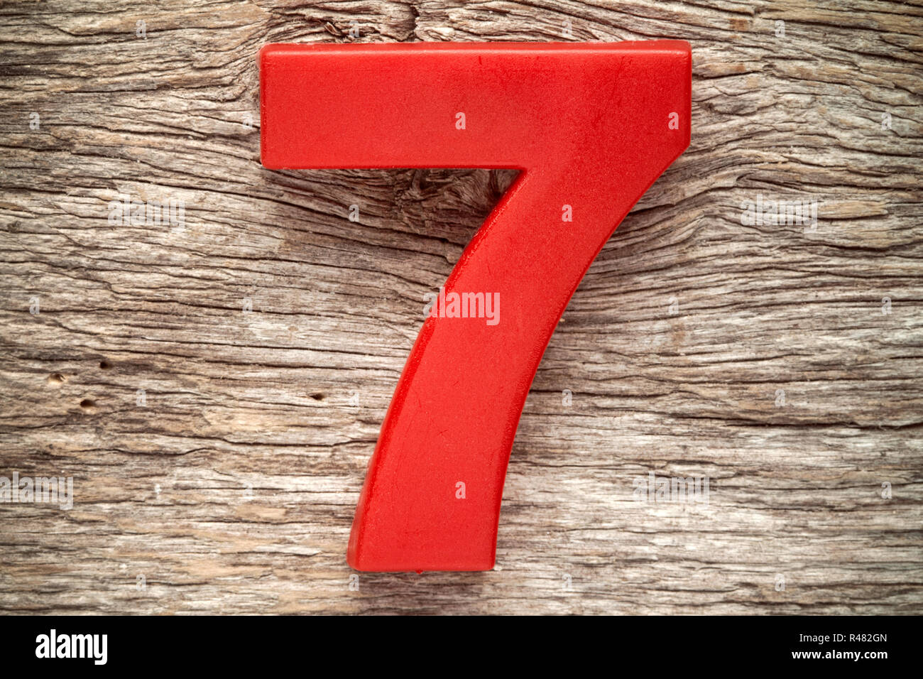 Red number seven Stock Photo - Alamy