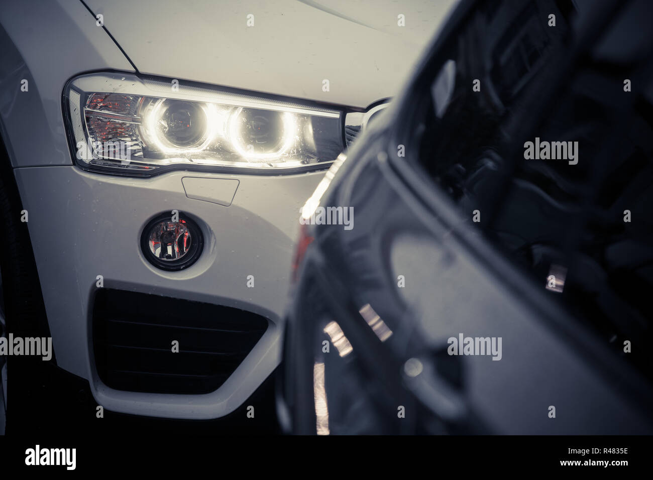 Car headlight detail Stock Photo - Alamy