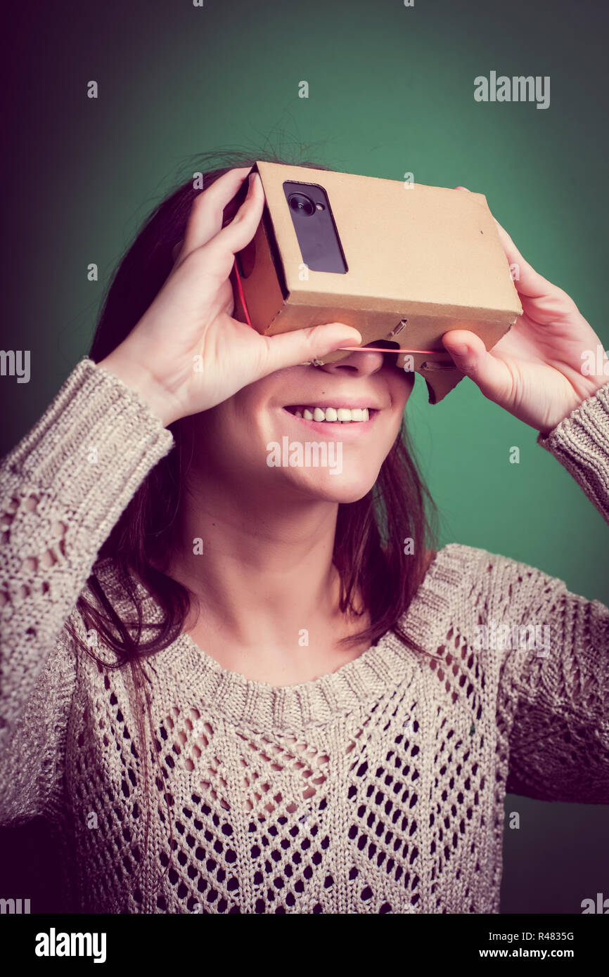 Cardboard virtual reality Stock Photo - Alamy