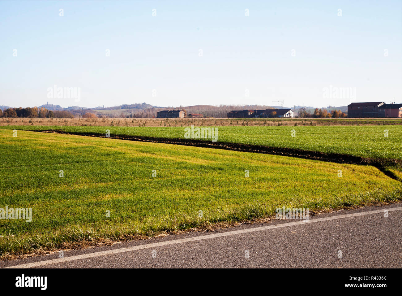 Country landscape with road Stock Photo - Alamy