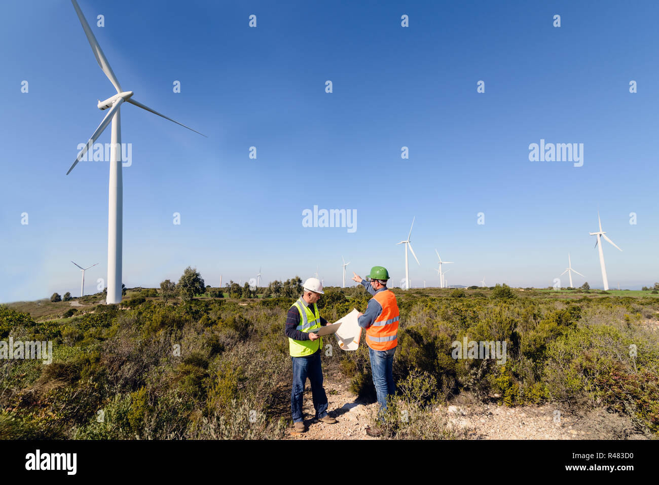 Engineers of Wind Turbine Stock Photo - Alamy
