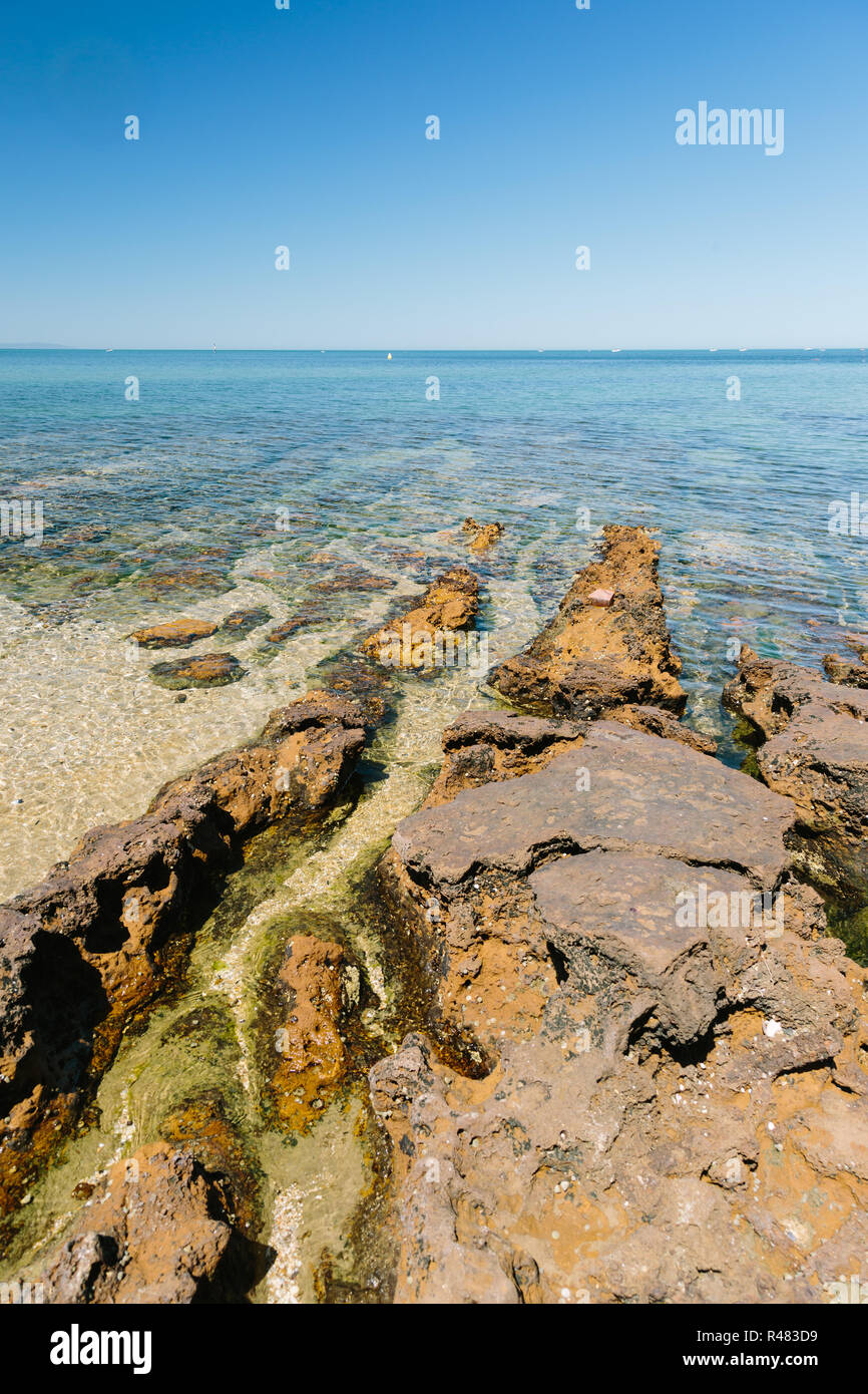 Coastal rock formations in Melbourne Stock Photo - Alamy