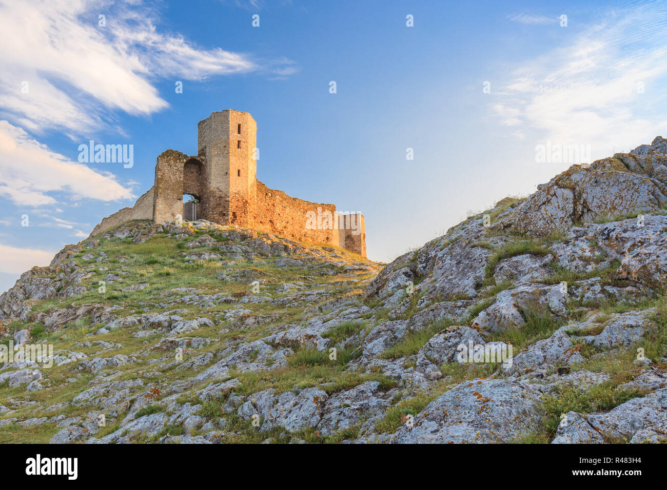antique fortress ruins. Enisala Stock Photo - Alamy