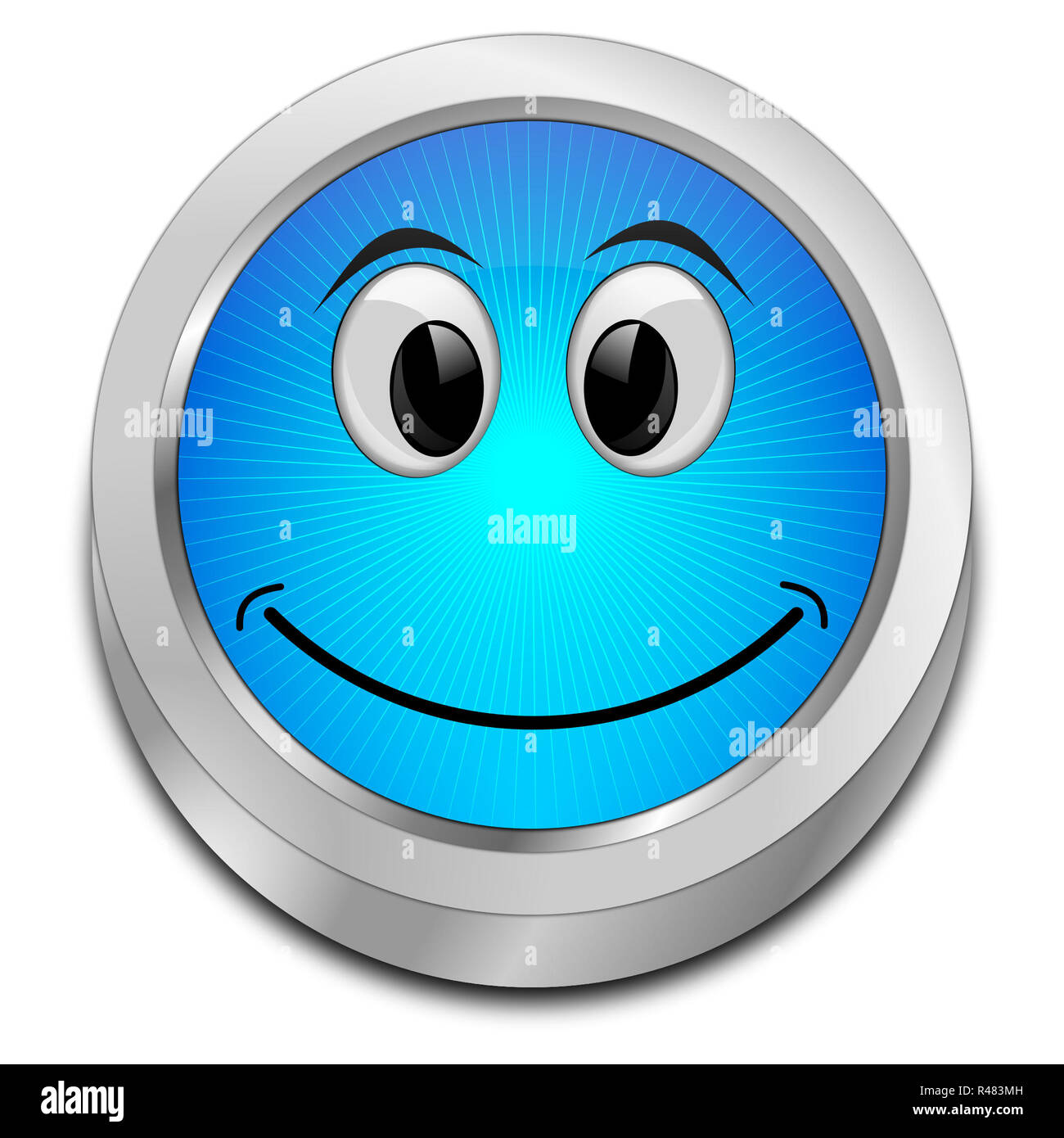 Button with smiling face Stock Photo - Alamy