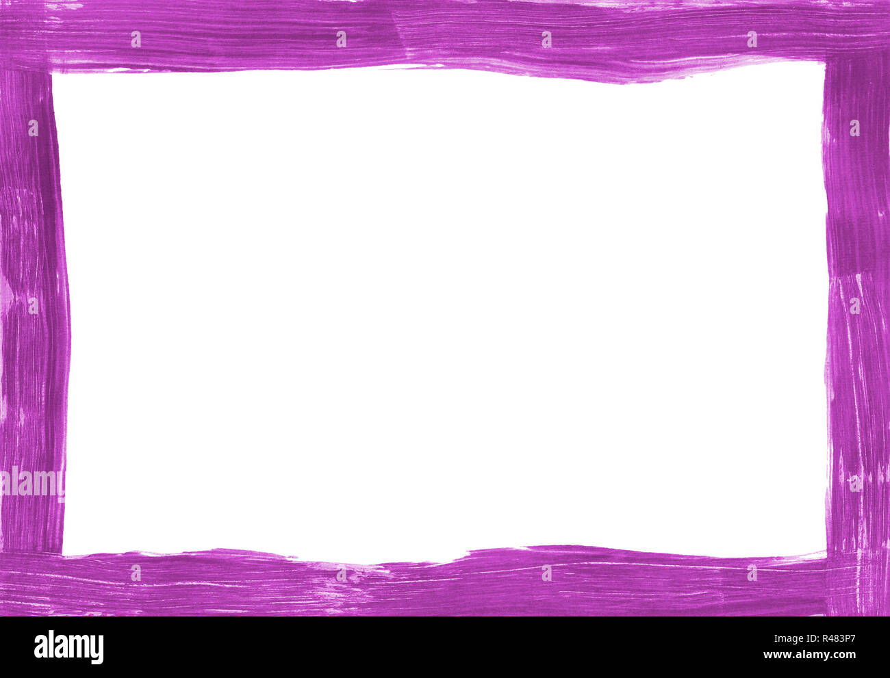 Deep pink painted border on white Stock Photo - Alamy