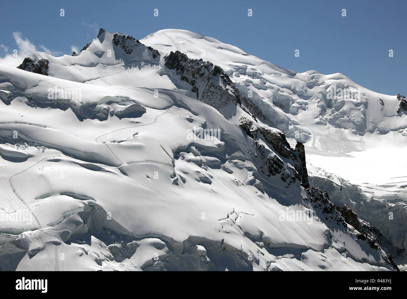 snowy peaks of the mont blanc in france Stock Photo - Alamy