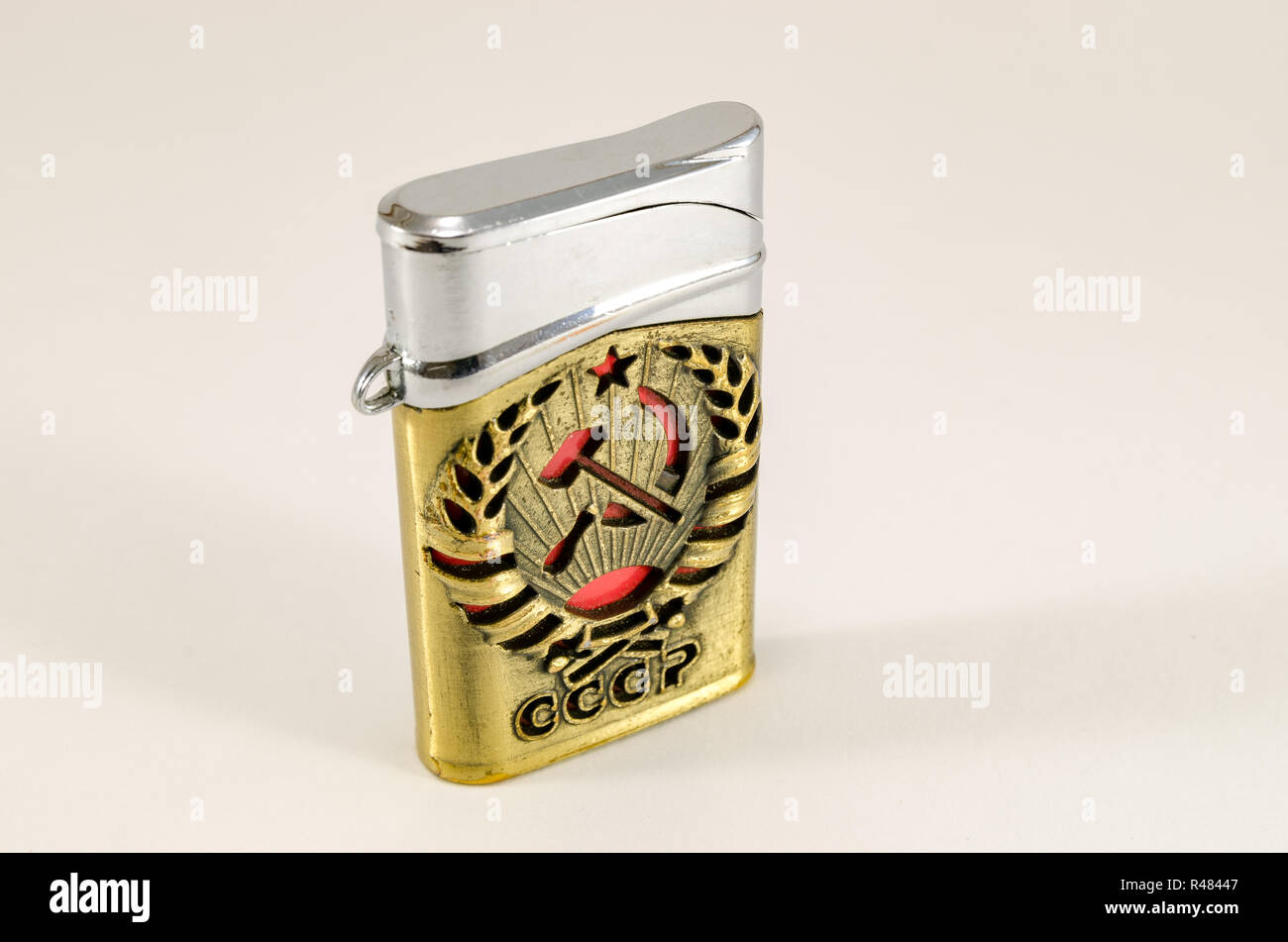 Gas lighter with emblem Stock Photo - Alamy