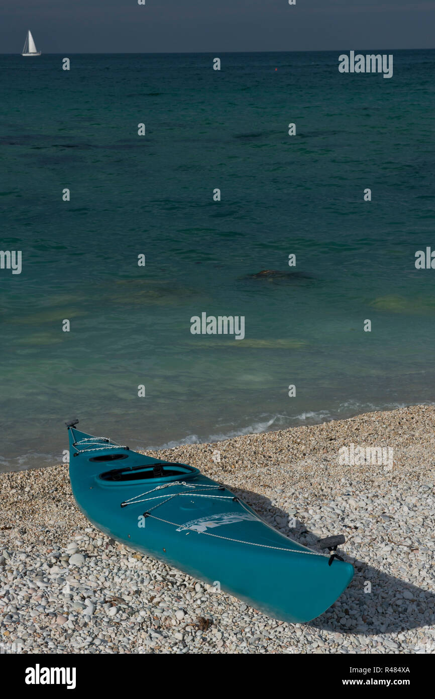 Canoe on the Beach Stock Photo - Alamy