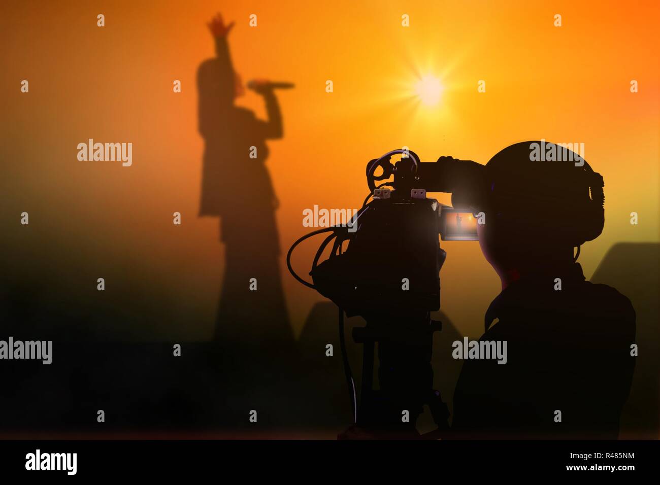 Cameraman shooting on stage hi-res stock photography and images - Alamy