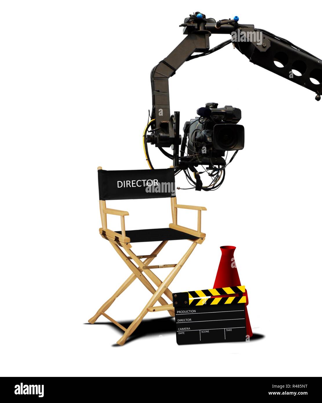 Director seat and movie making equipment Stock Photo - Alamy