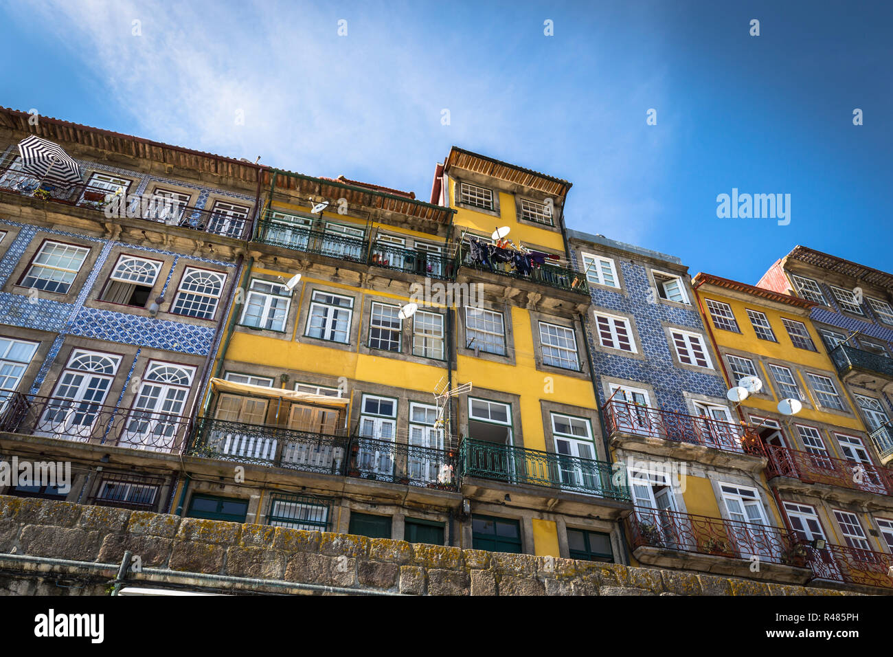 colorful houses of porto ribeira,portugal Stock Photo - Alamy