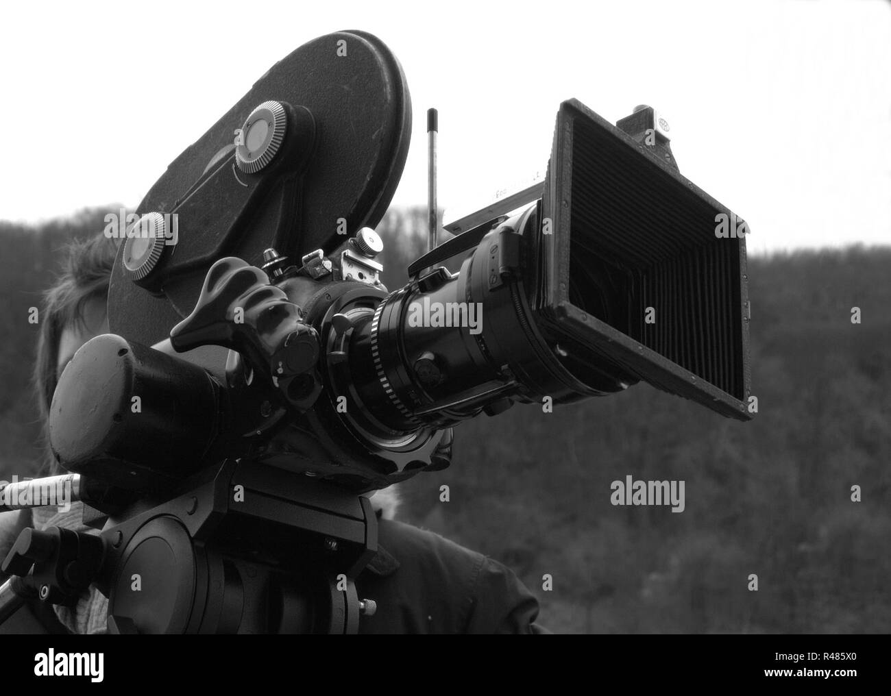 Black and white image of Cameraman at Work Stock Photo - Alamy