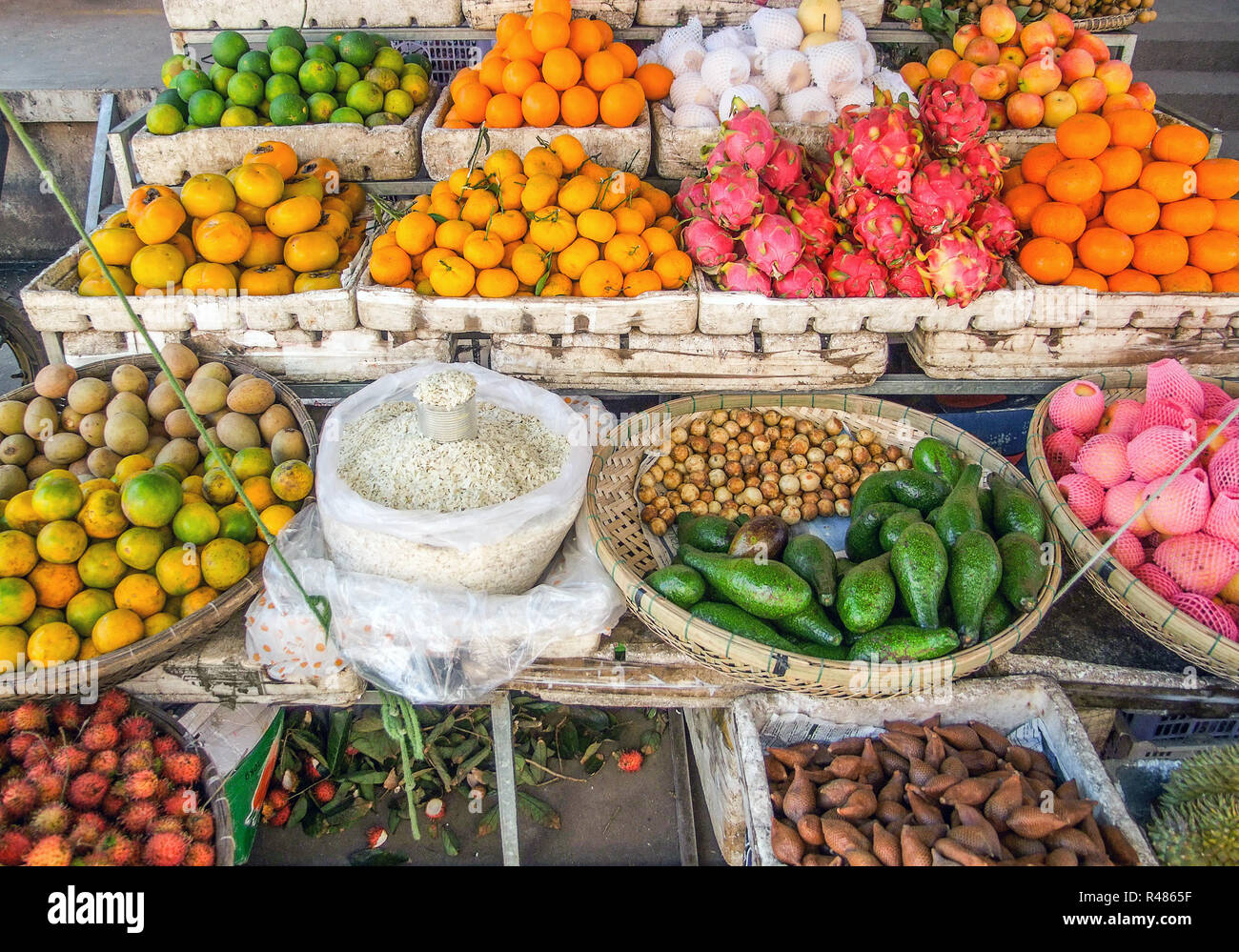 fruits at a market Stock Photo - Alamy