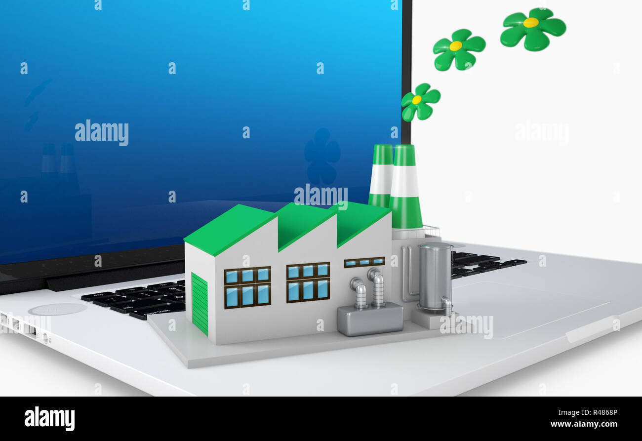 Environmentally friendly factory concept Stock Photo - Alamy
