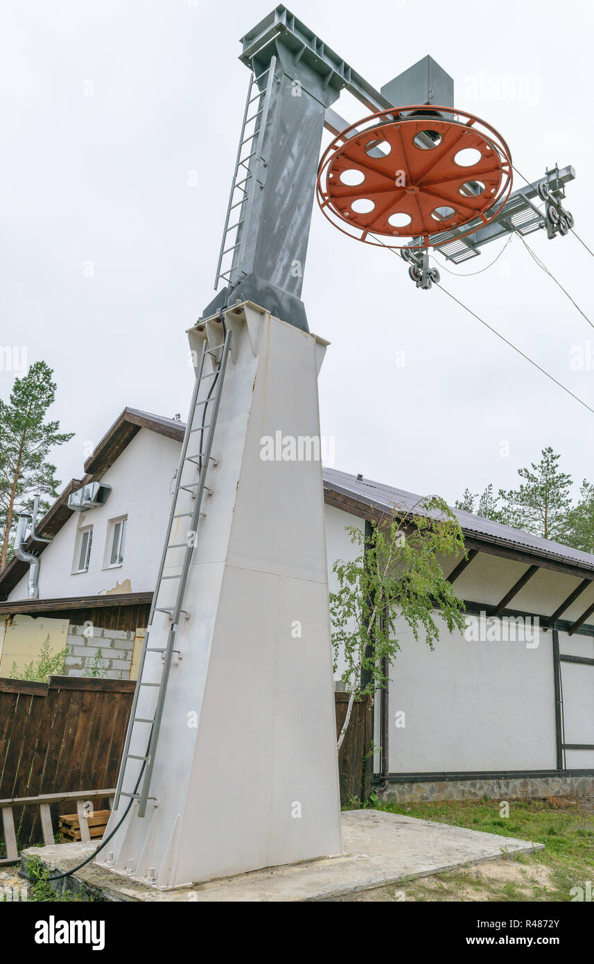 Design of main ski lift support electric Stock Photo - Alamy
